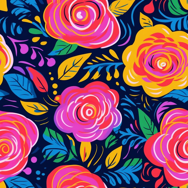 Preppy Rose Seamless Pattern-instant Download-preppy Digital Paper ...