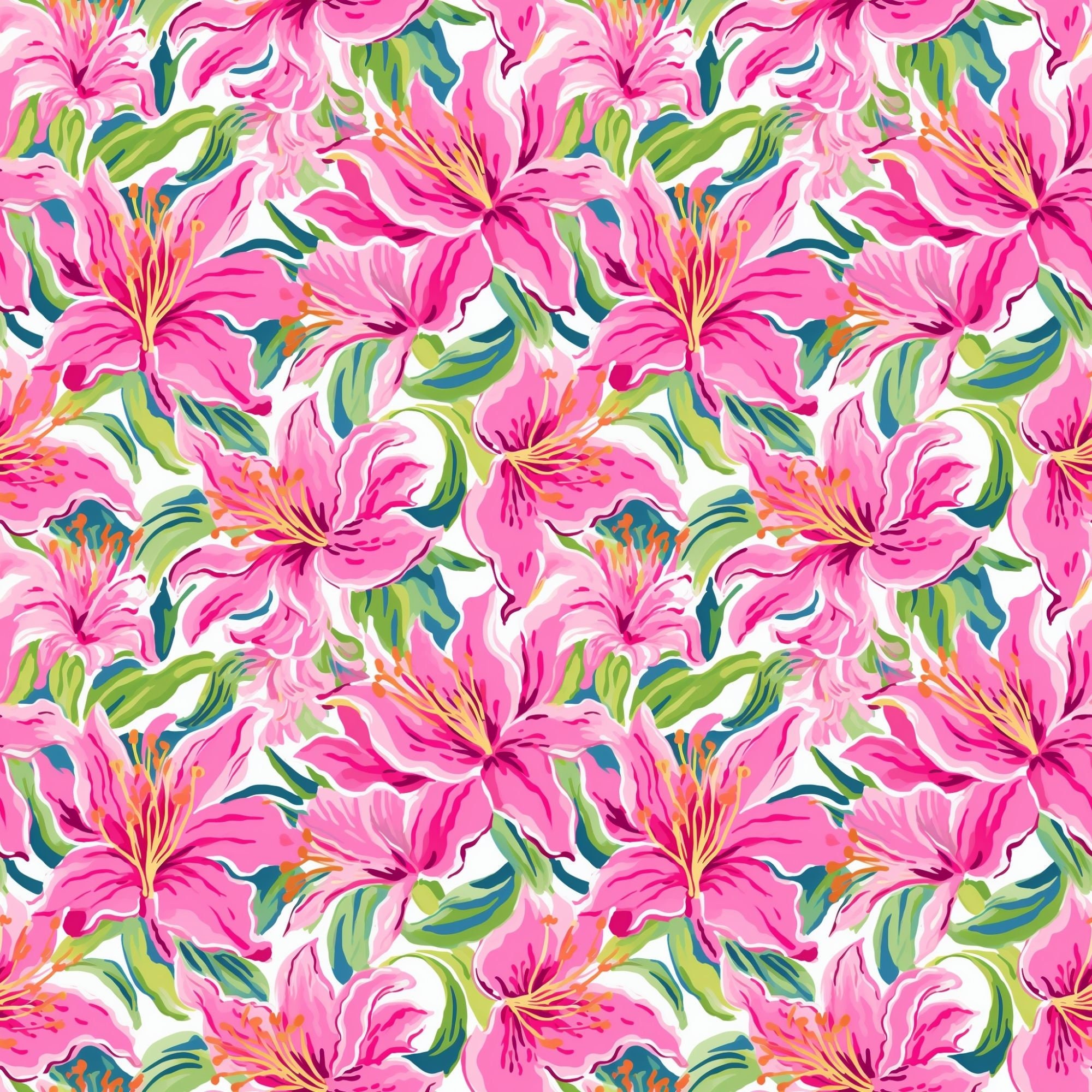 Preppy Lilly Seamless Pattern INSTANT Download-preppy Digital Paper ...
