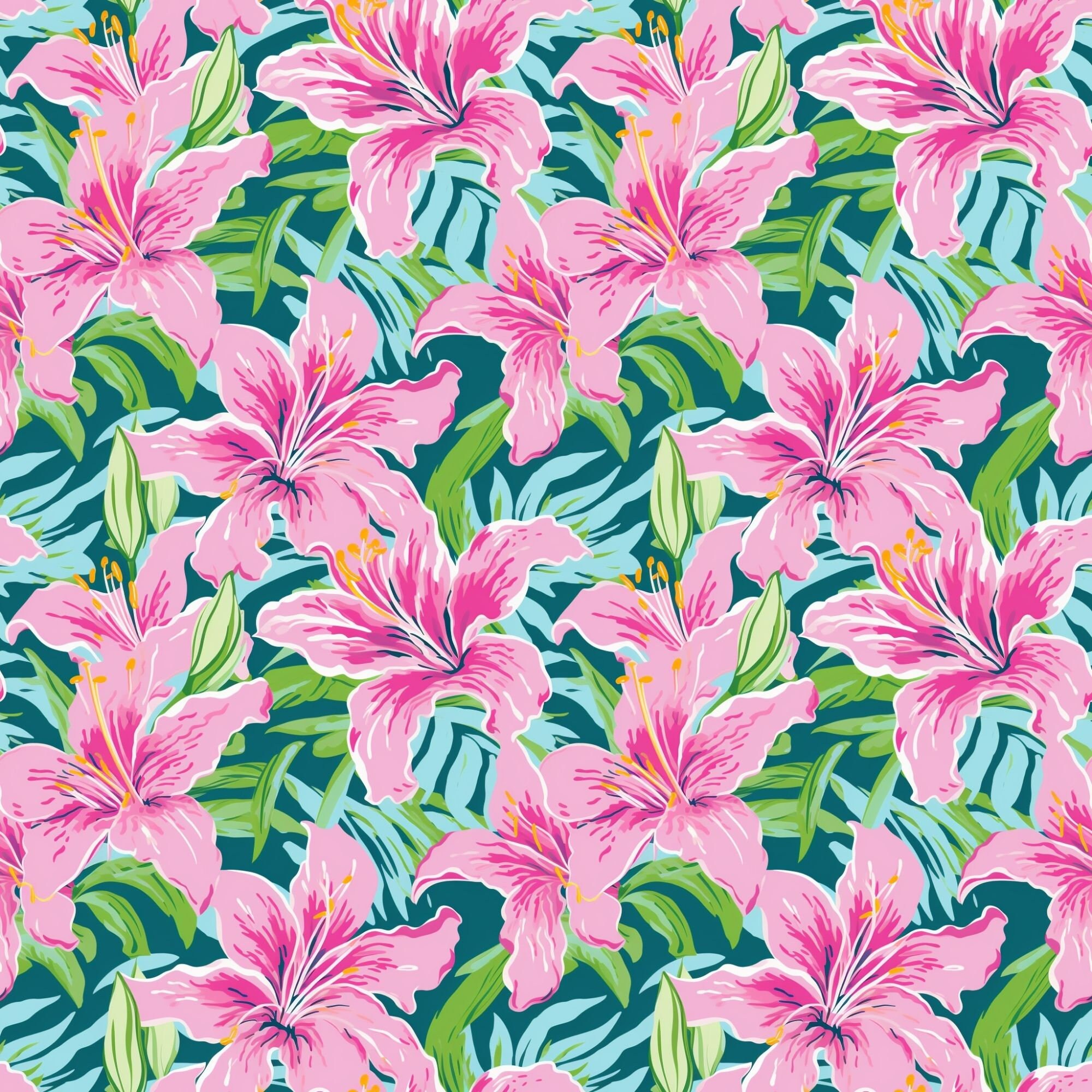 Preppy Lilly Seamless Pattern INSTANT Download-preppy Digital Paper ...