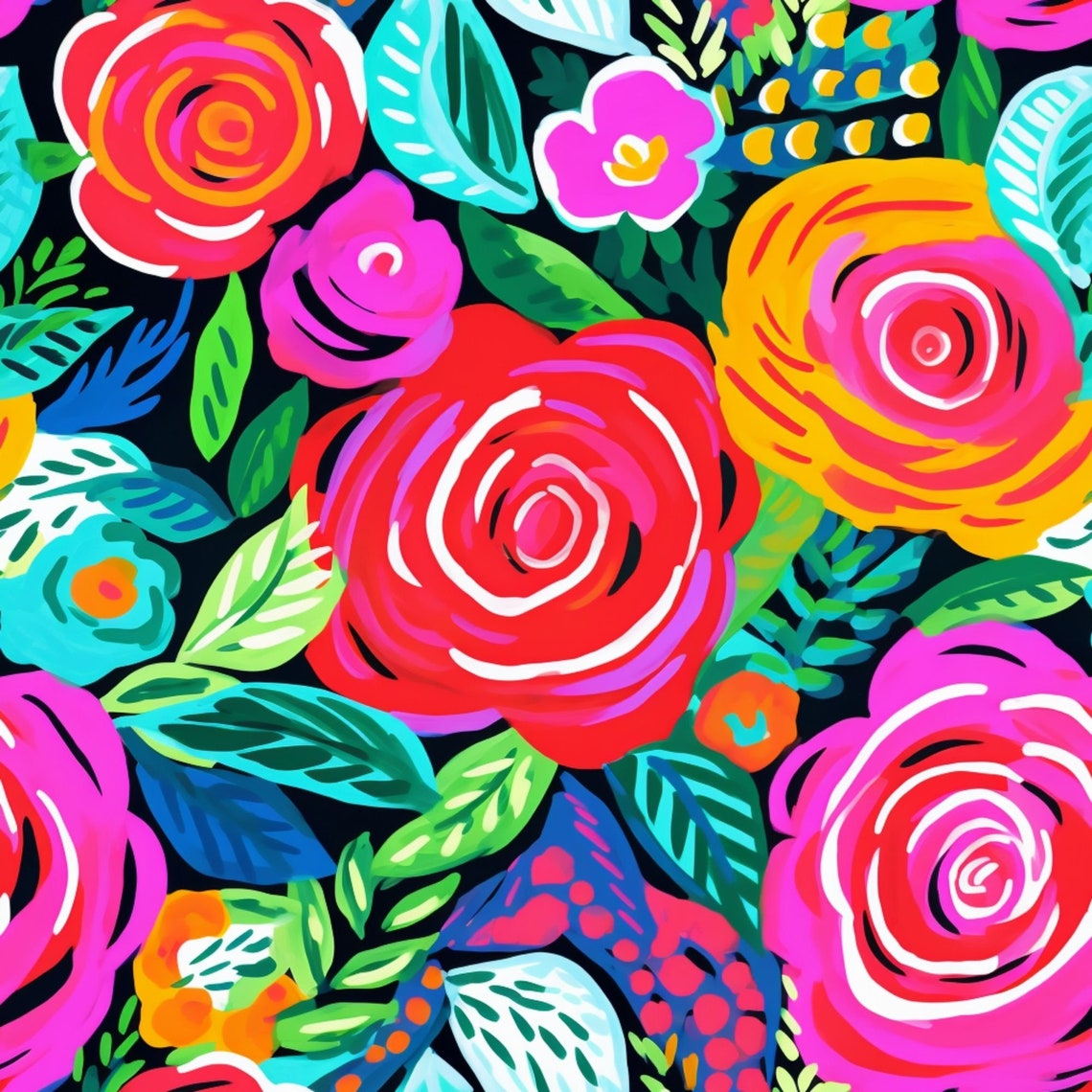 Preppy Rose Seamless Pattern-instant Download-preppy Digital Paper ...