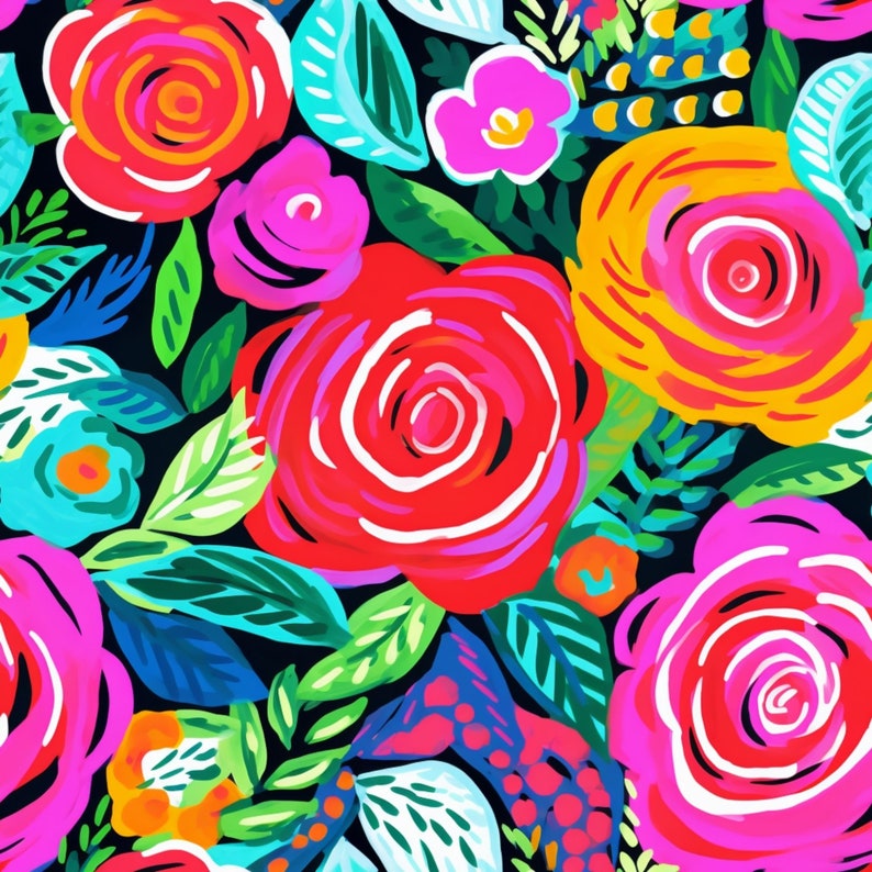 Preppy Rose Seamless Pattern-instant Download-preppy Digital Paper ...