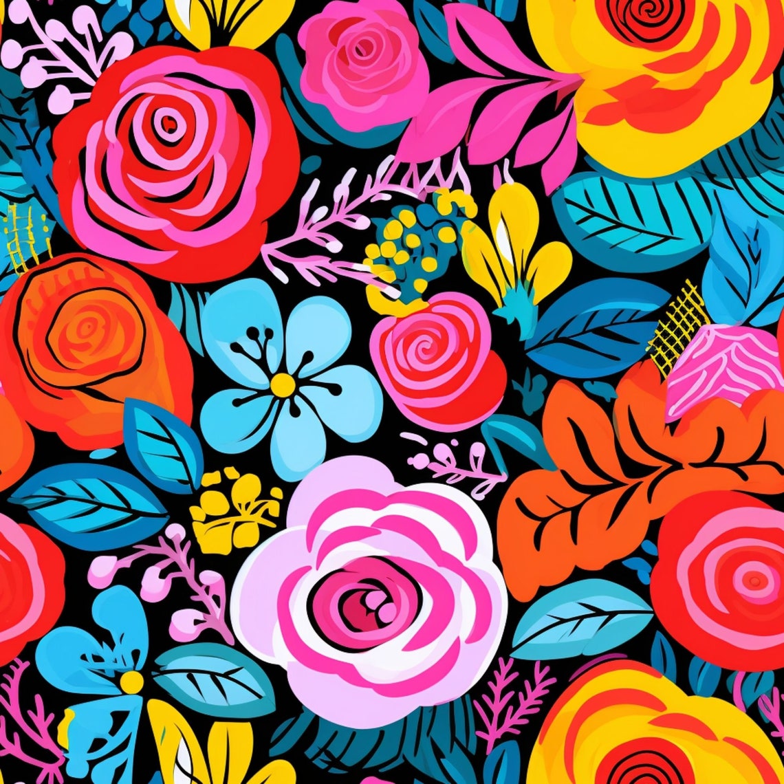 Preppy Rose Seamless Pattern-instant Download-preppy Digital Paper ...