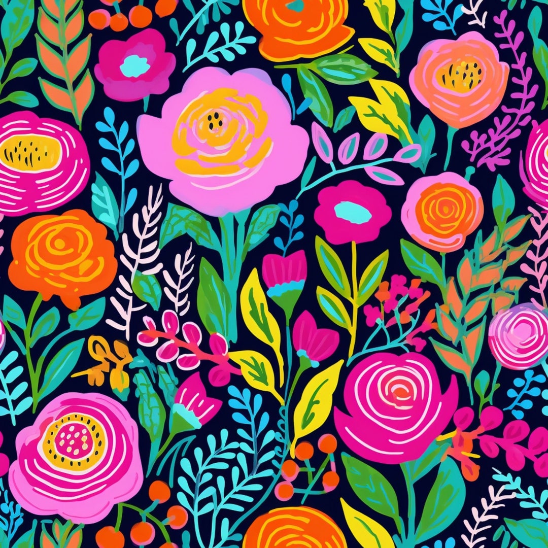 Preppy Rose Seamless Pattern-instant Download-preppy Digital Paper ...