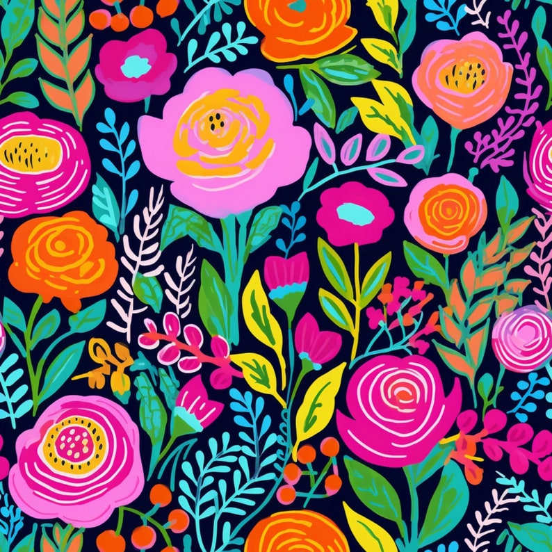 Preppy Rose Seamless Pattern-instant Download-preppy Digital Paper ...