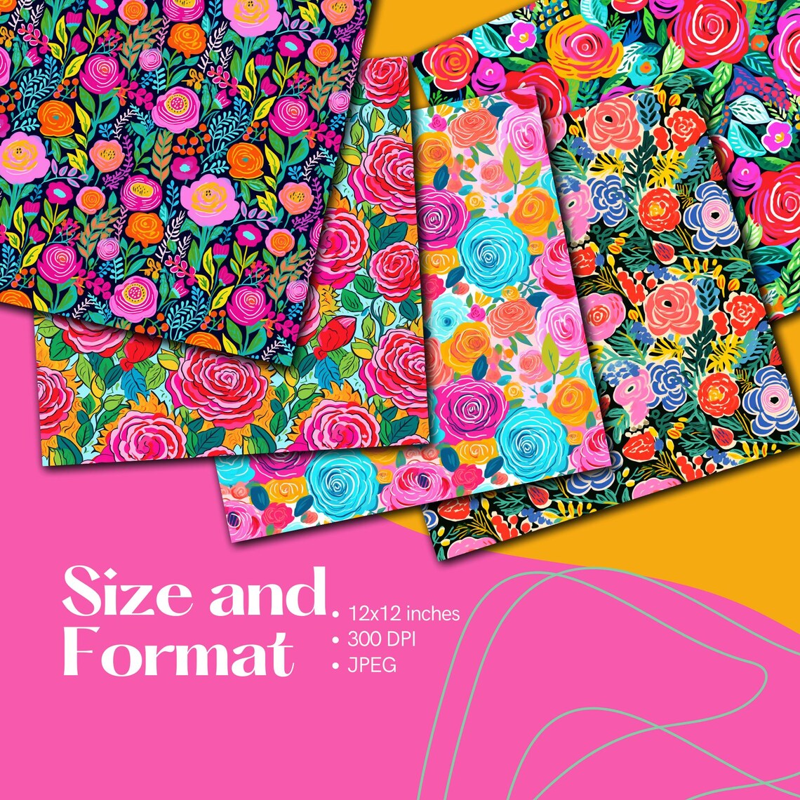 Preppy Rose Seamless Pattern-instant Download-preppy Digital Paper ...