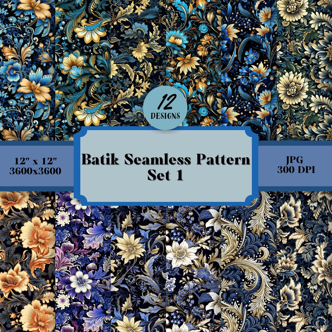 Batik Seamless Pattern, Batik Wallpaper, Digital Paper, Background ...