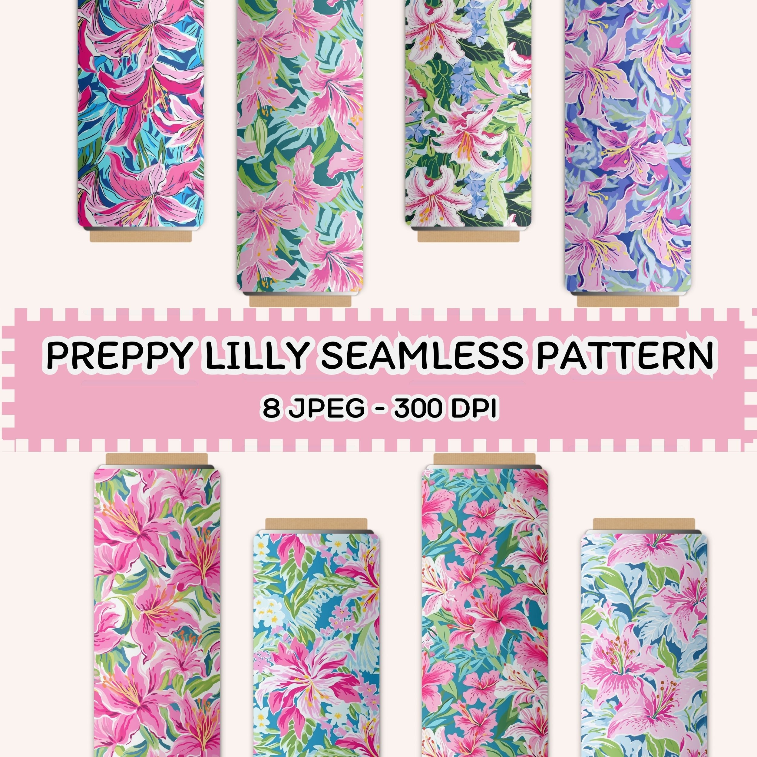 Preppy Lilly Seamless Pattern INSTANT Download-preppy Digital Paper ...
