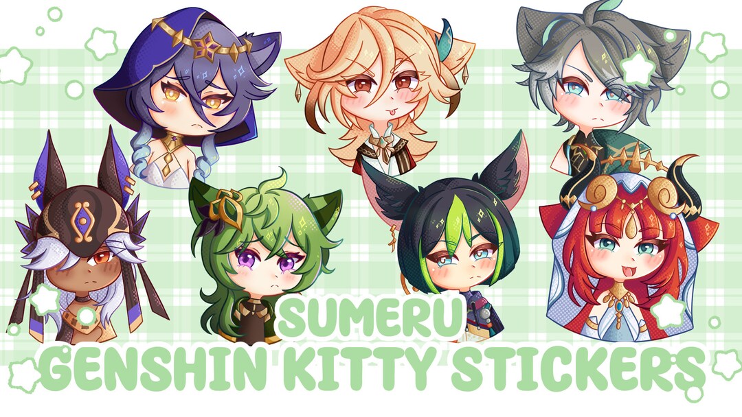 Genshin Kitty Stickers! 「sumeru Edition!」 - Etsy