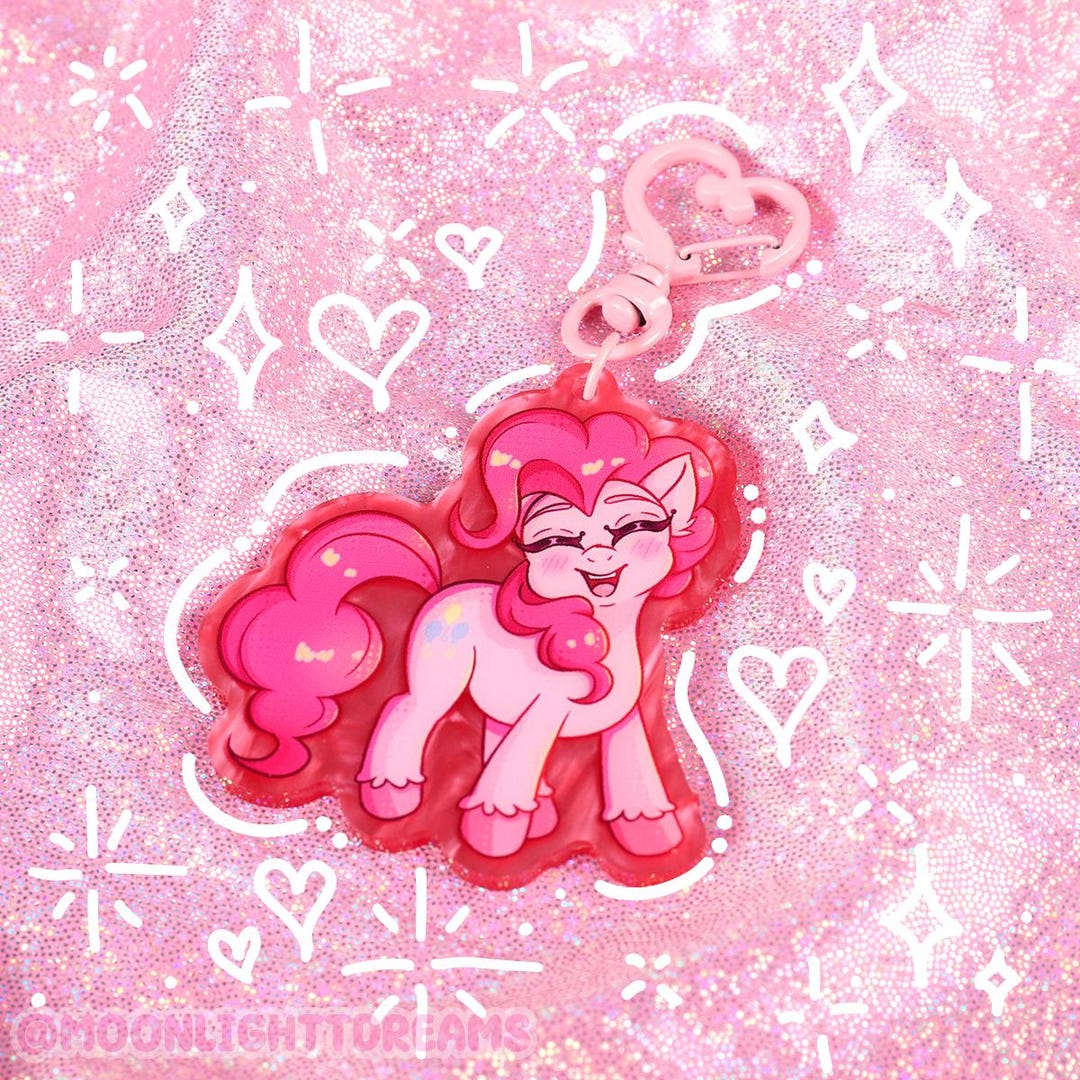 Pinkie Pie Pearly Acrylic Keychain! - Etsy