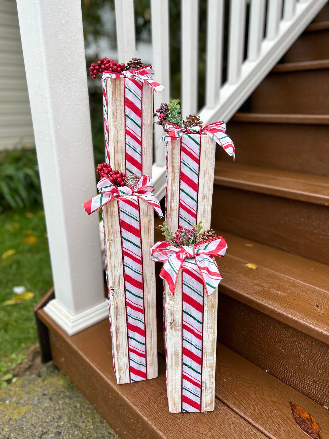 Set of 4 Wooden Christmas Gift Boxes - Etsy
