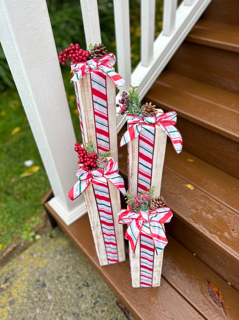 Set of 4 Wooden Christmas Gift Boxes - Etsy