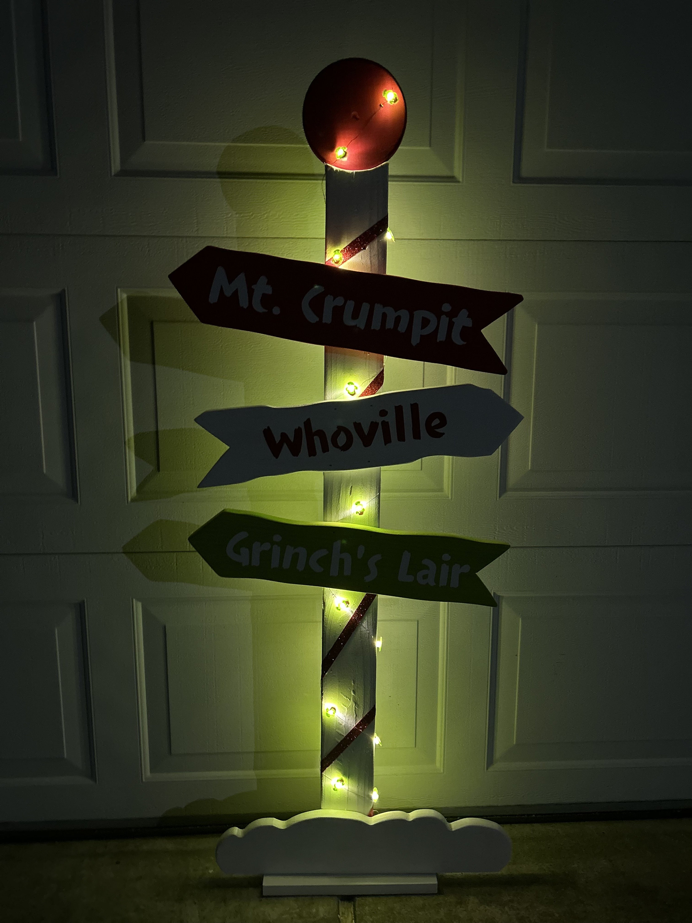 Lighted Grinch Sign Post - Etsy