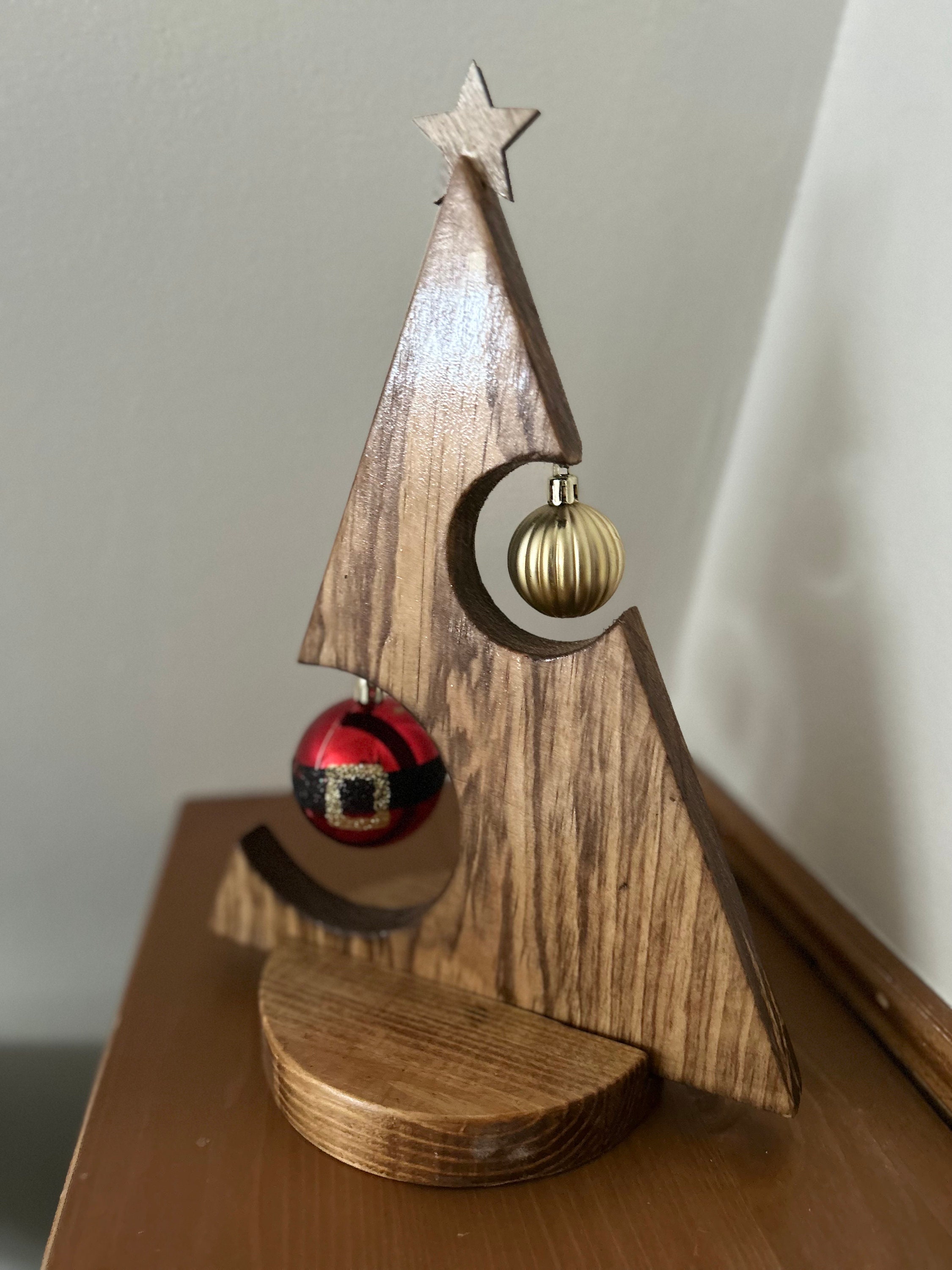 Cut-out Christmas Tree With Ornaments - Etsy