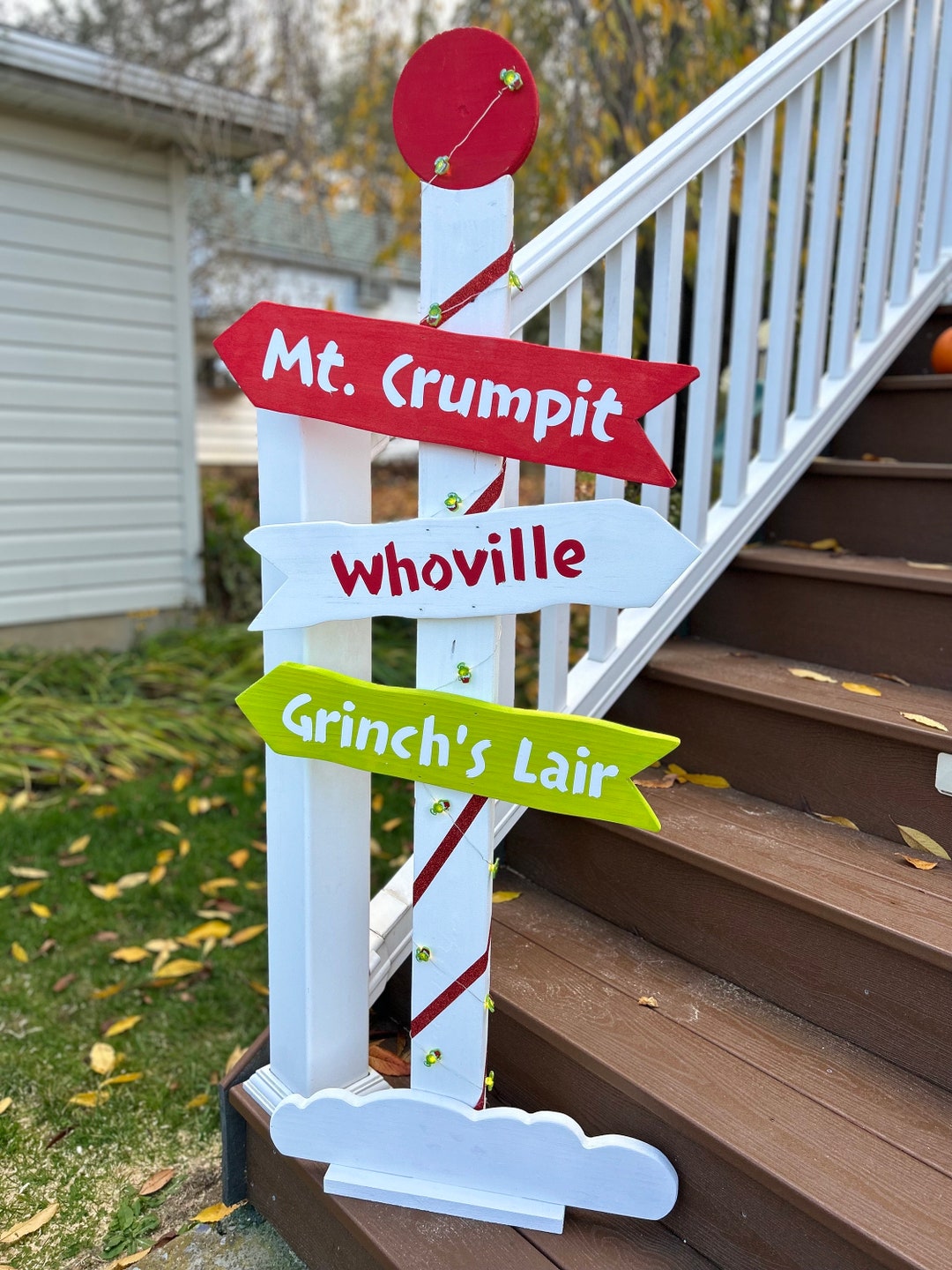 Lighted Grinch Sign Post - Etsy