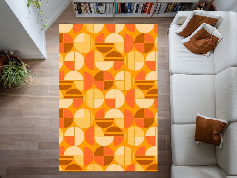 Retro Rug Groovy Funky Rug Retro Area Rug 70s Rug Teen - Etsy