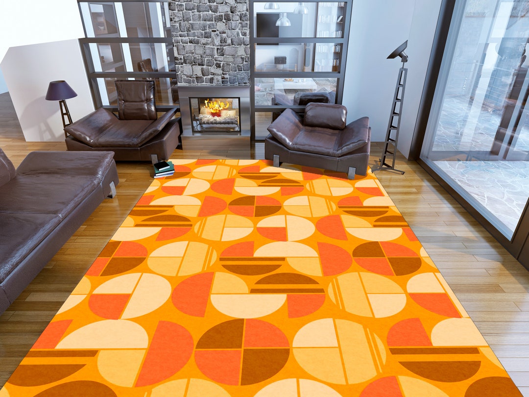 Retro Rug, Groovy Funky Rug, Retro Area Rug, 70s Rug Teen, Classic ...
