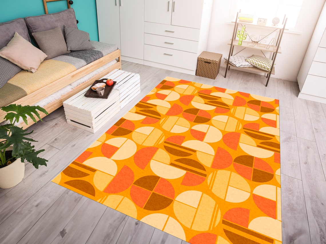 Retro Rug Groovy Funky Rug Retro Area Rug 70s Rug Teen - Etsy