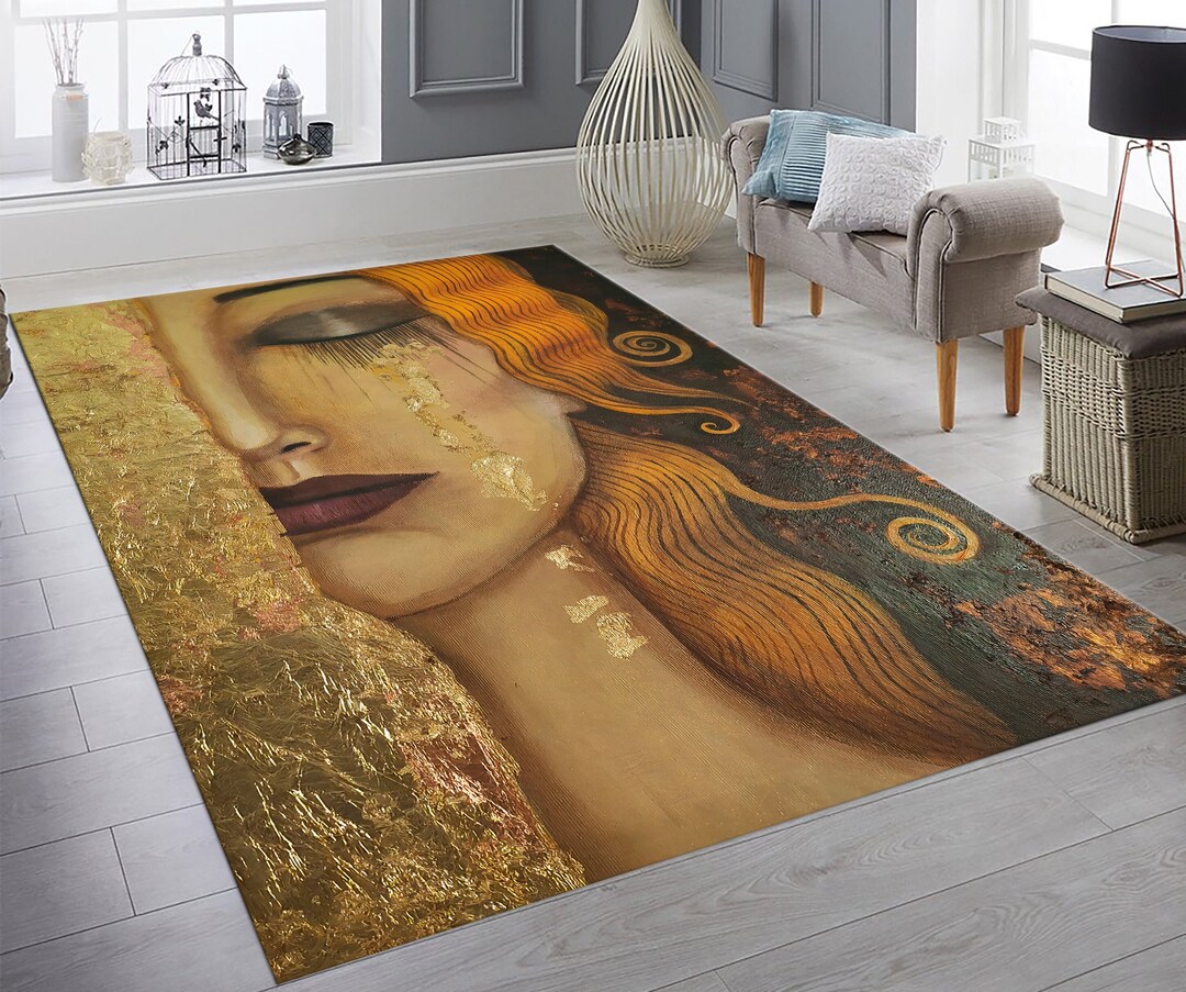 The Golden Tears Rug, Gustav Klimt Rug,freya's Tears Rug,girl Room Rug ...
