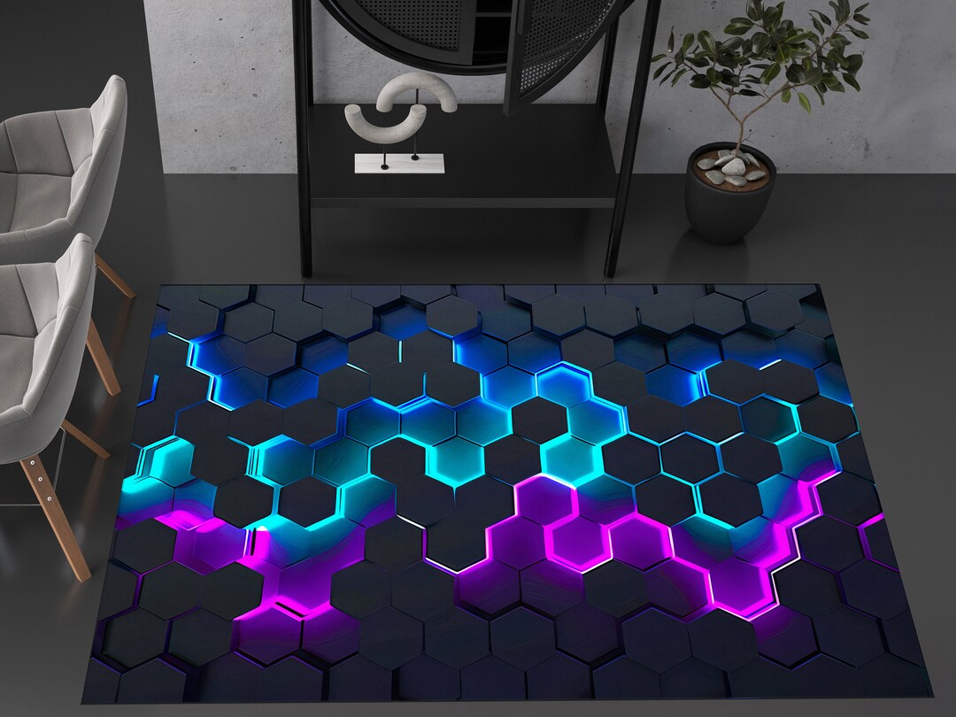 Gaming Room Rug, Neon Game Decor Gamer Rug, Gift for Gamer, E-sport Rug ...
