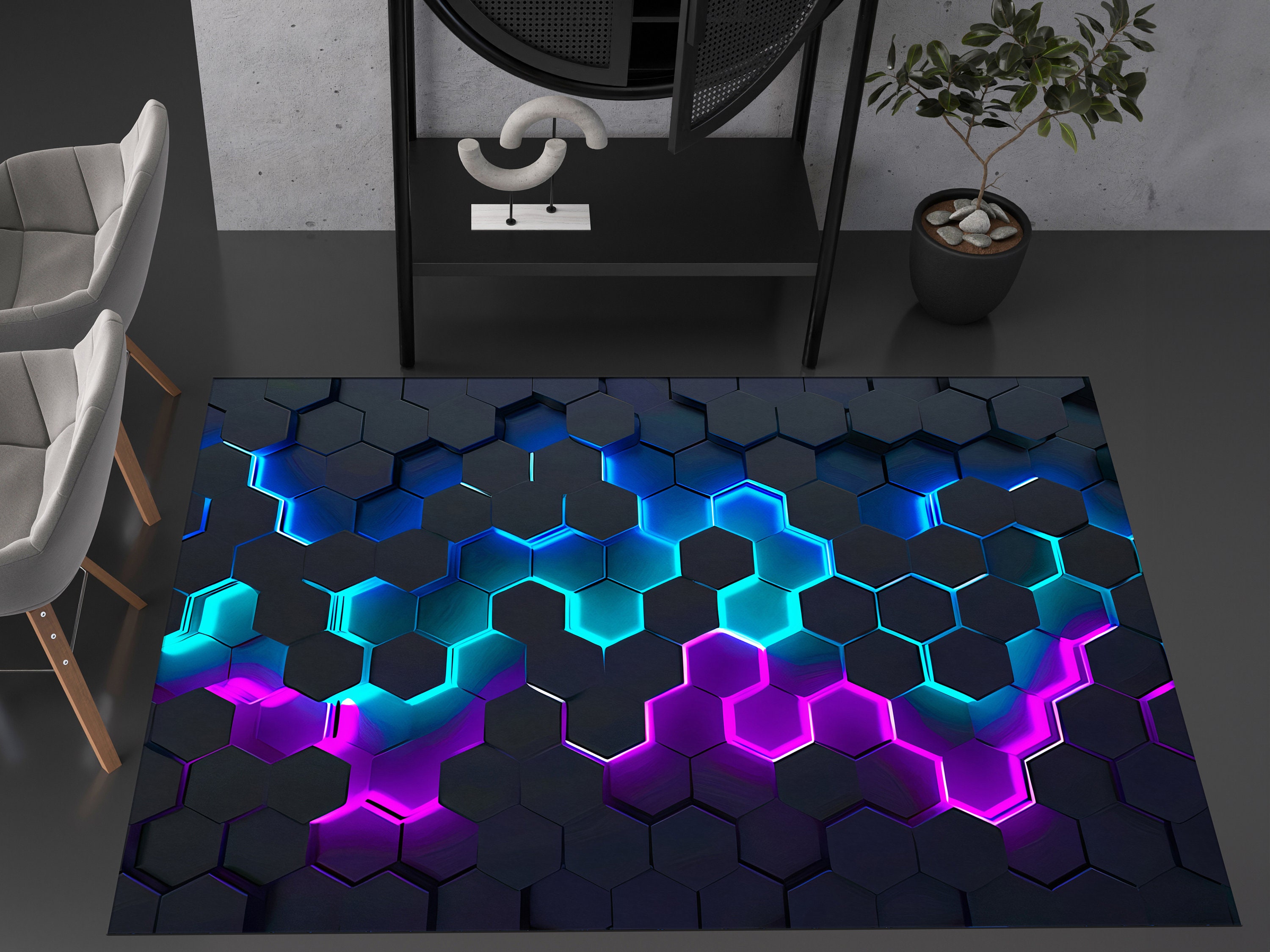 Gaming Room Rug, Neon Game Decor Gamer Rug, Gift for Gamer, E-sport Rug ...
