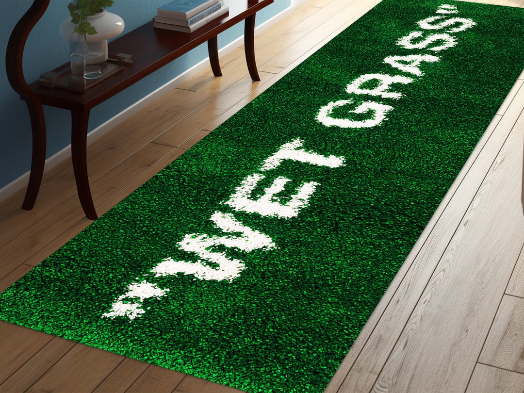 Wet Grass Rug, Wet Grass Bath Mat, Green Grass Personalized Rug, Gift ...