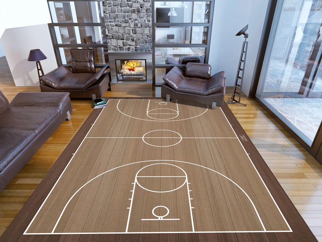 Basketball Court Area Rug: Sports Fan Gift - Etsy
