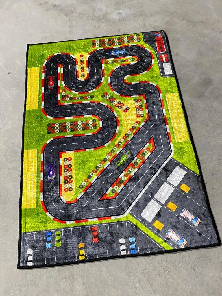 Race Track, Racing Car Rug, Playground Ultra Soft Nursery Baby ...