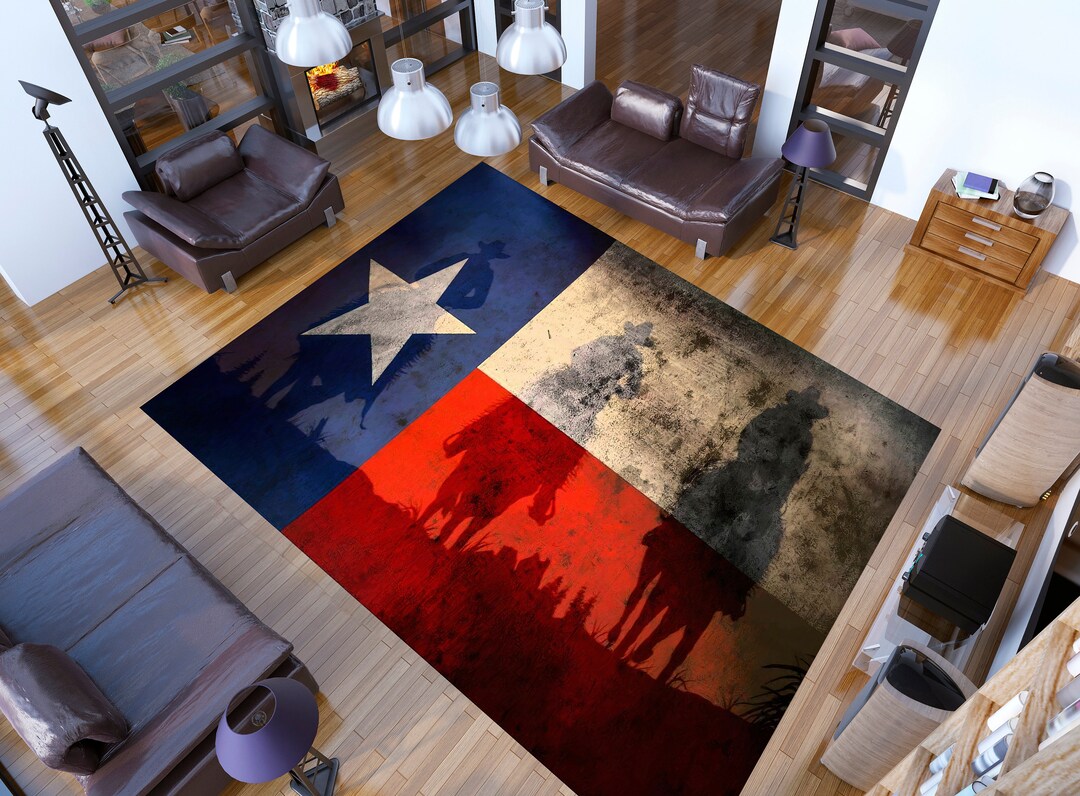 Cowboy Rug, Texas Flag Rug, Modern Rug, Area Rug, Living Room Rug ...