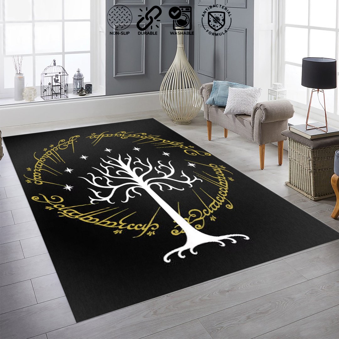 The Lord of the Ring Rug, Lord of Rug, Chenille Rug, Circle Rug, Cool ...