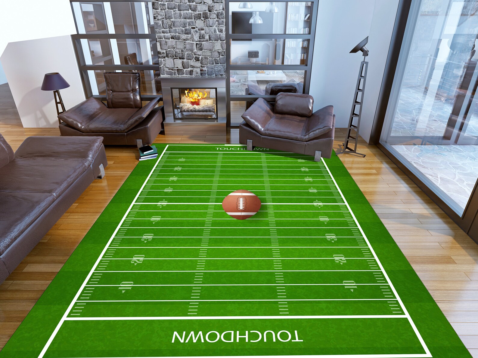 American Football Field Rug, Football Court, Kids Room Rug ...
