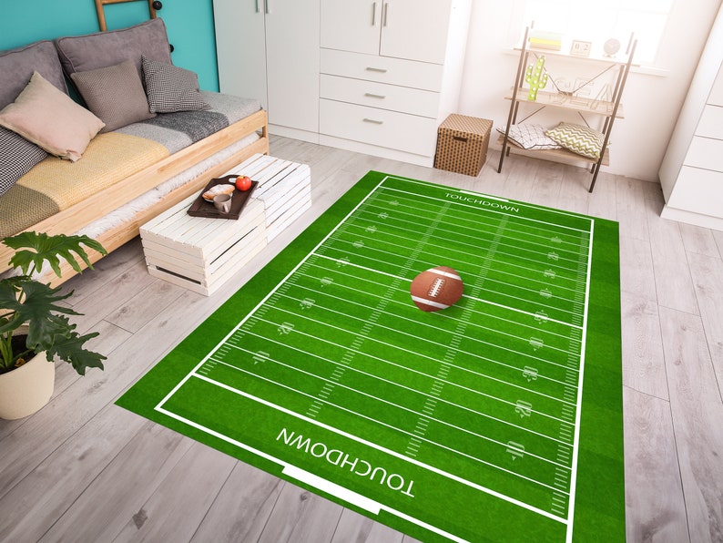 American Football Field Rug, Football Court, Kids Room Rug ...