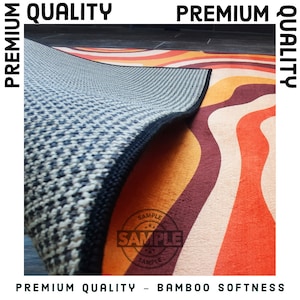 Retro Rug, Groovy Funky Rug, Retro Area Rug, 70s Brown Retro Rug ...