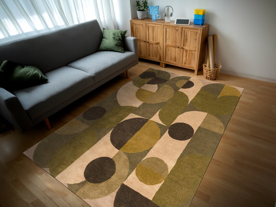 Mid Century Modern Art Rug,mid Century Abstract Rug,unique Design,retro ...