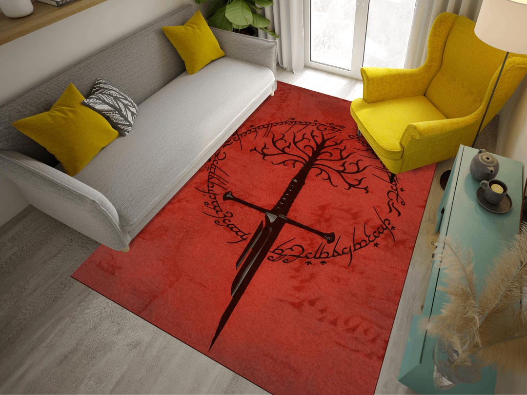 Lord of the Rings Rug: Middle Earth Map, Elven Style Carpet - Etsy