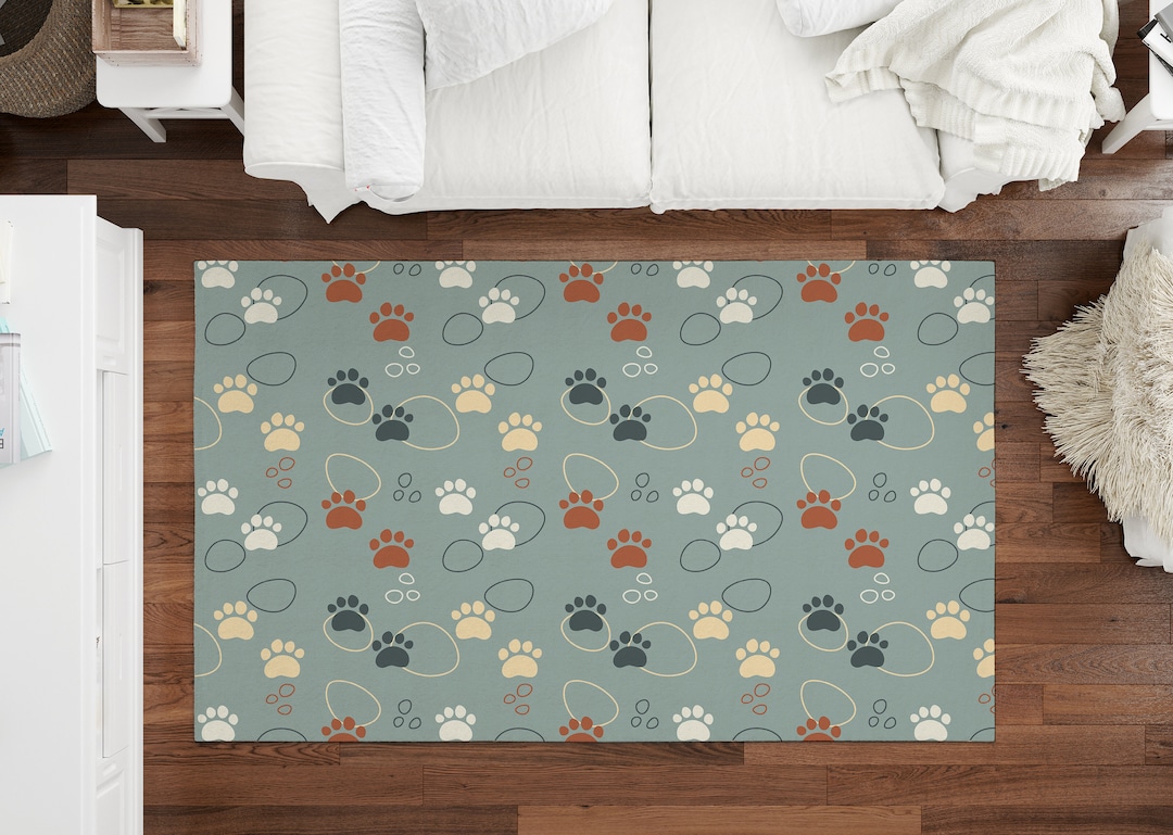 Pet Paw,pet Paw Rug,kids Rug,dog Rug, Area Carpet,pet Paw Pattern ...