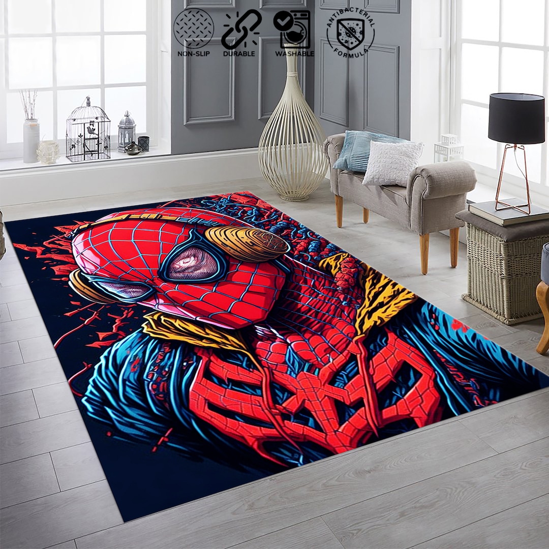 Spiderman Rug, Spiderman Carpet, Spider Rug, Cartoon Movie Rug, Bedroom ...