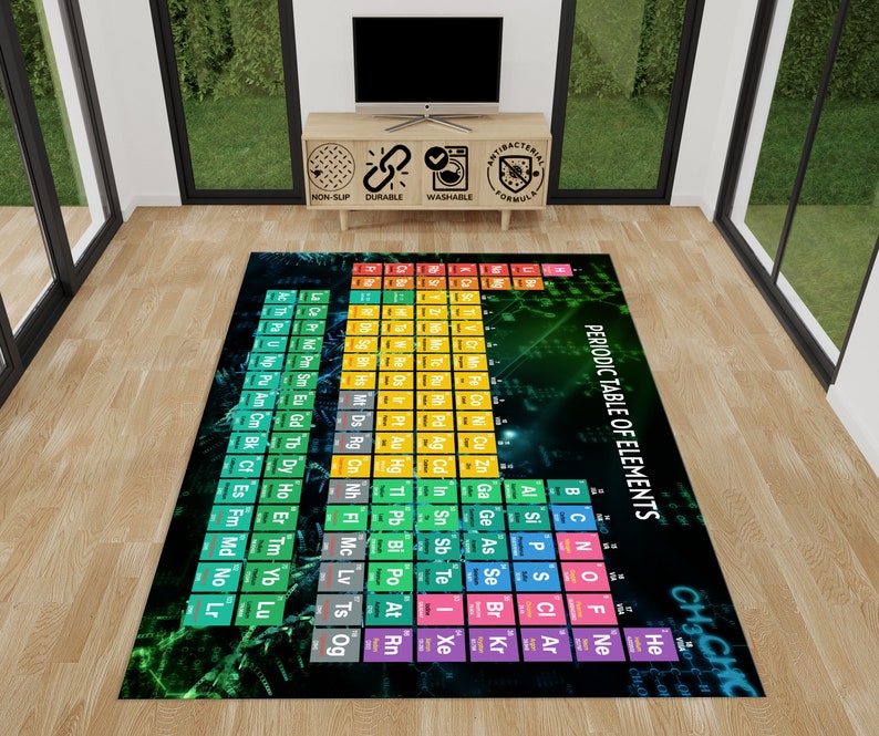 Periodic Table of Elements Area Rug Kids Room Rug - Etsy