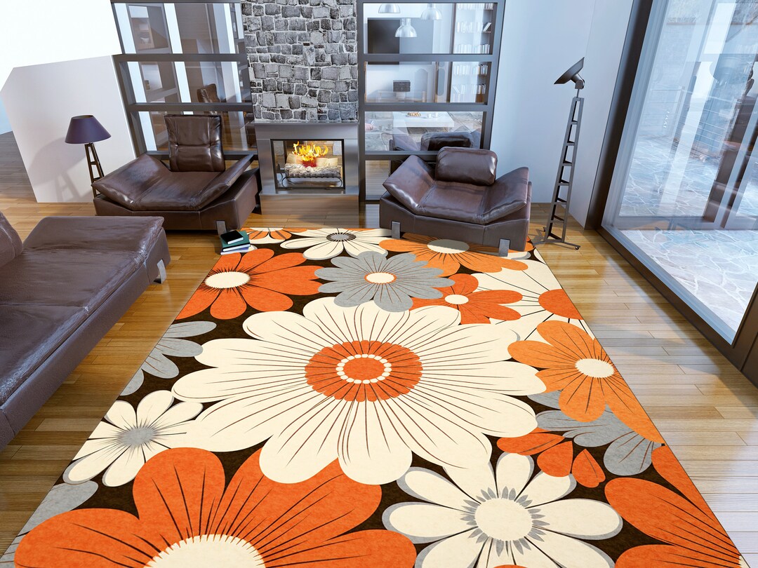 Tapis de fleurs rétro tapis rétro pour chambre à coucher - Etsy France