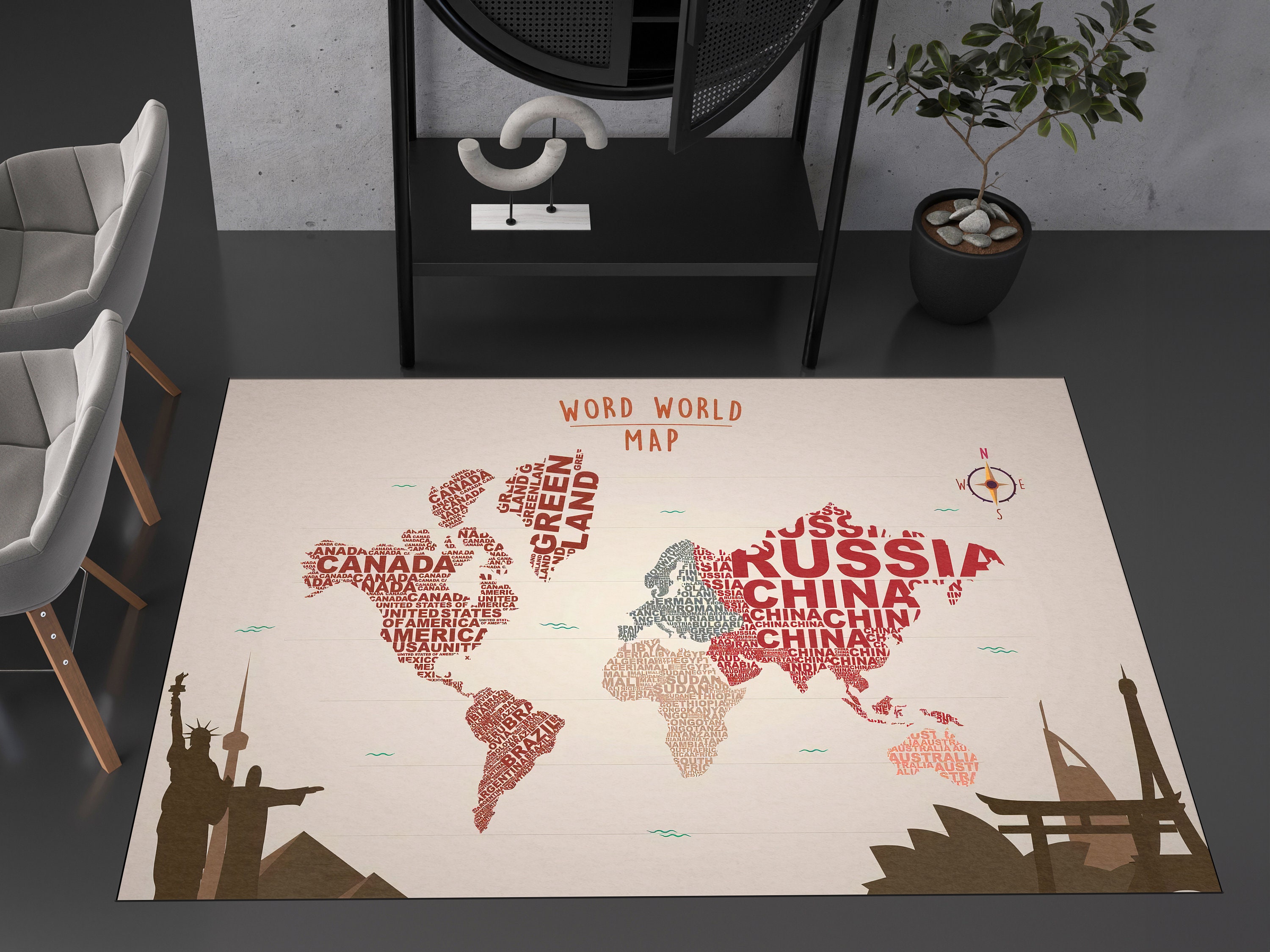 World Map Rug Map Rug Antique Map Rugs Education Rug Map - Etsy