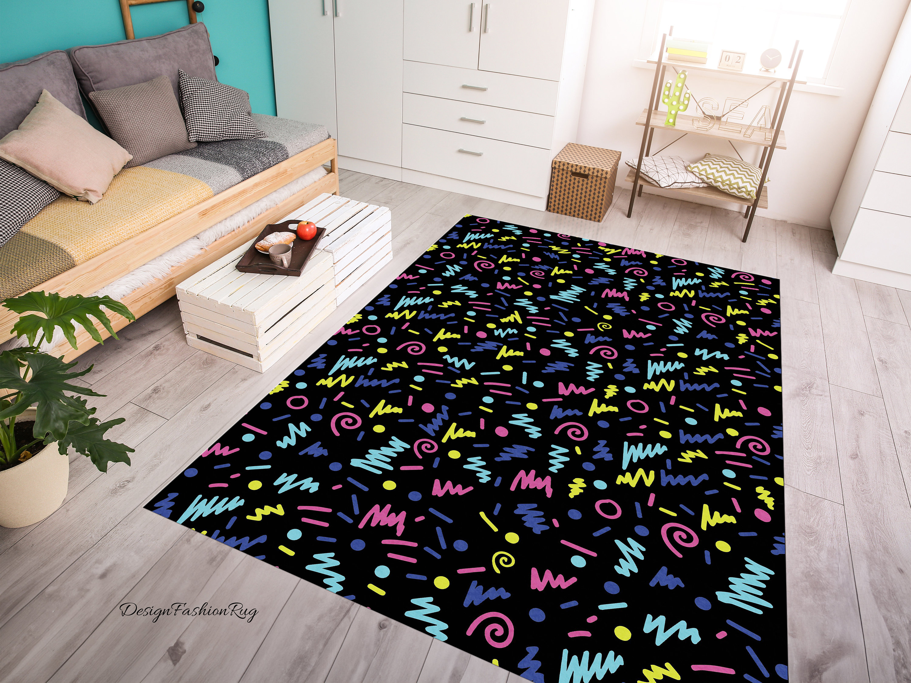 80s Arcade Rug: Retro Game Room Carpet - Etsy