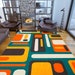 Retro Rug, Groovy Funky Rug, Retro Area Rug, 70s Brown Retro Rug ...