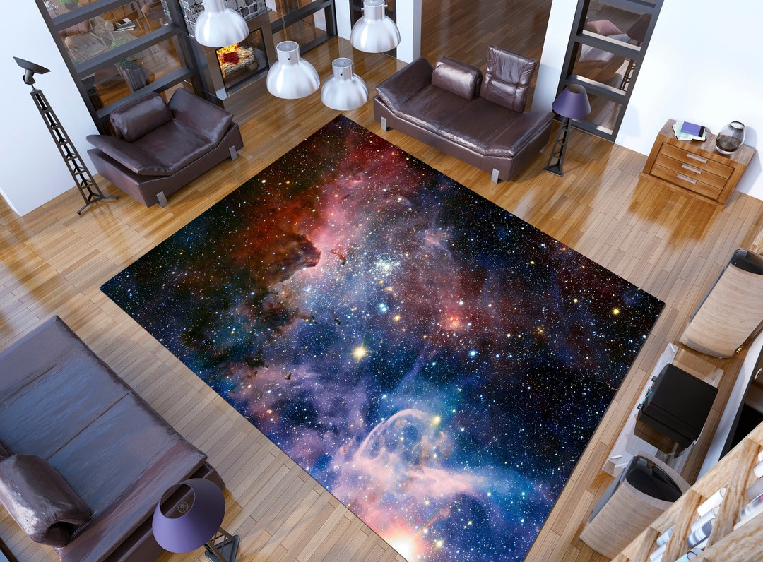 Milky Way Rug: Starry Galaxy Print, Space Decor - Etsy