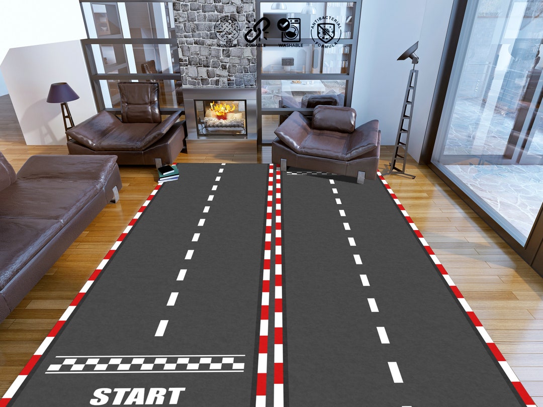 Race Track Rug, Start Line Runner Rug, Racing Car Rug,racetrack Rug,rug ...