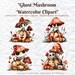 Ghost Mushroom Watercolor Clipart, Instant Download,spooky Mushroom Art ...