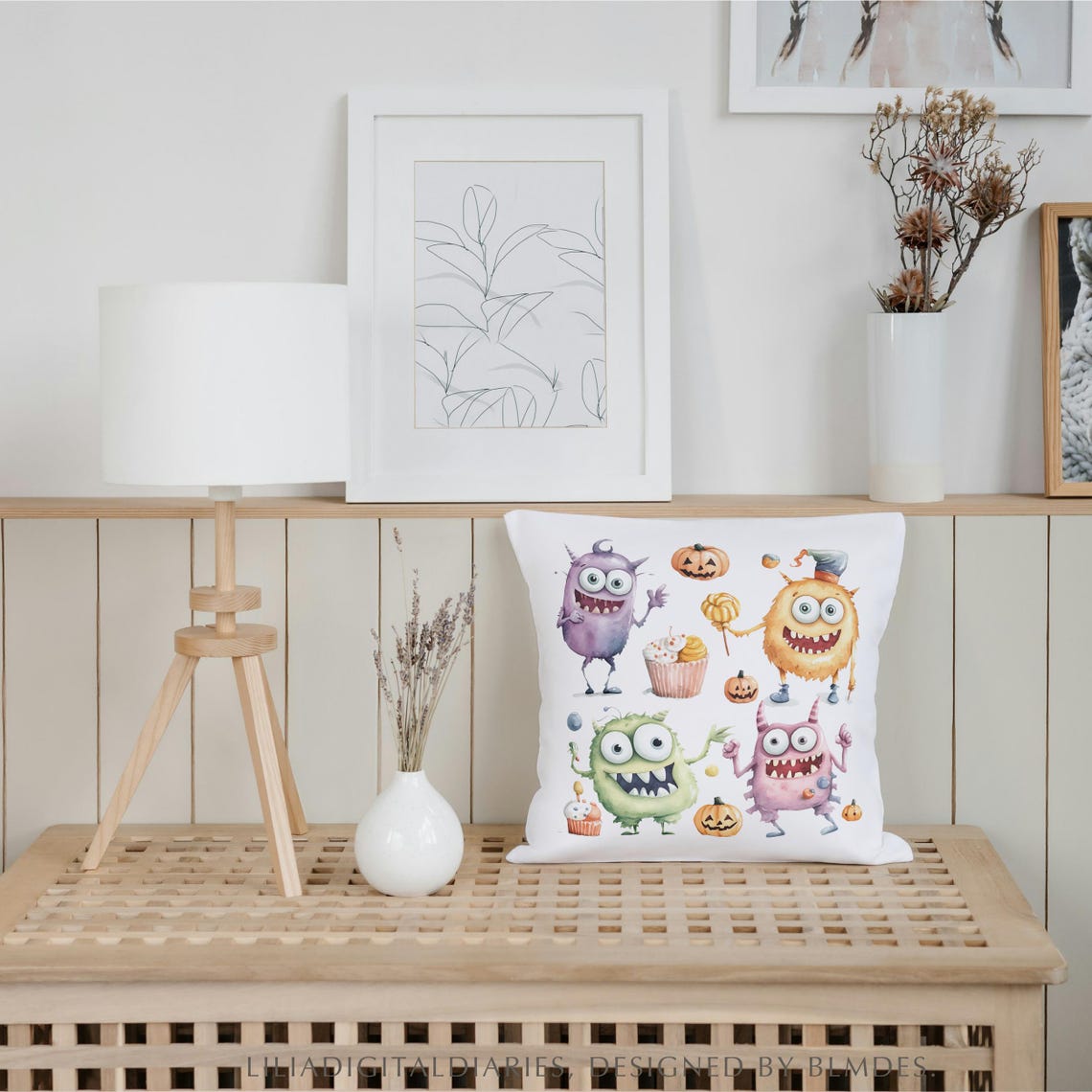 Little Monsters, Halloween Clip, Watercolor Art, Monster Clip, Instant ...