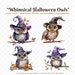 Whimsical Halloween Owls Watercolor Clipart, Cute Digital Owl ...