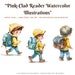 Watercolor Art Print of Little Boy in Yellow Clothes With School ...