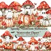 Spooky Mushroom Halloween Watercolor Clipart Instant Download Halloween ...
