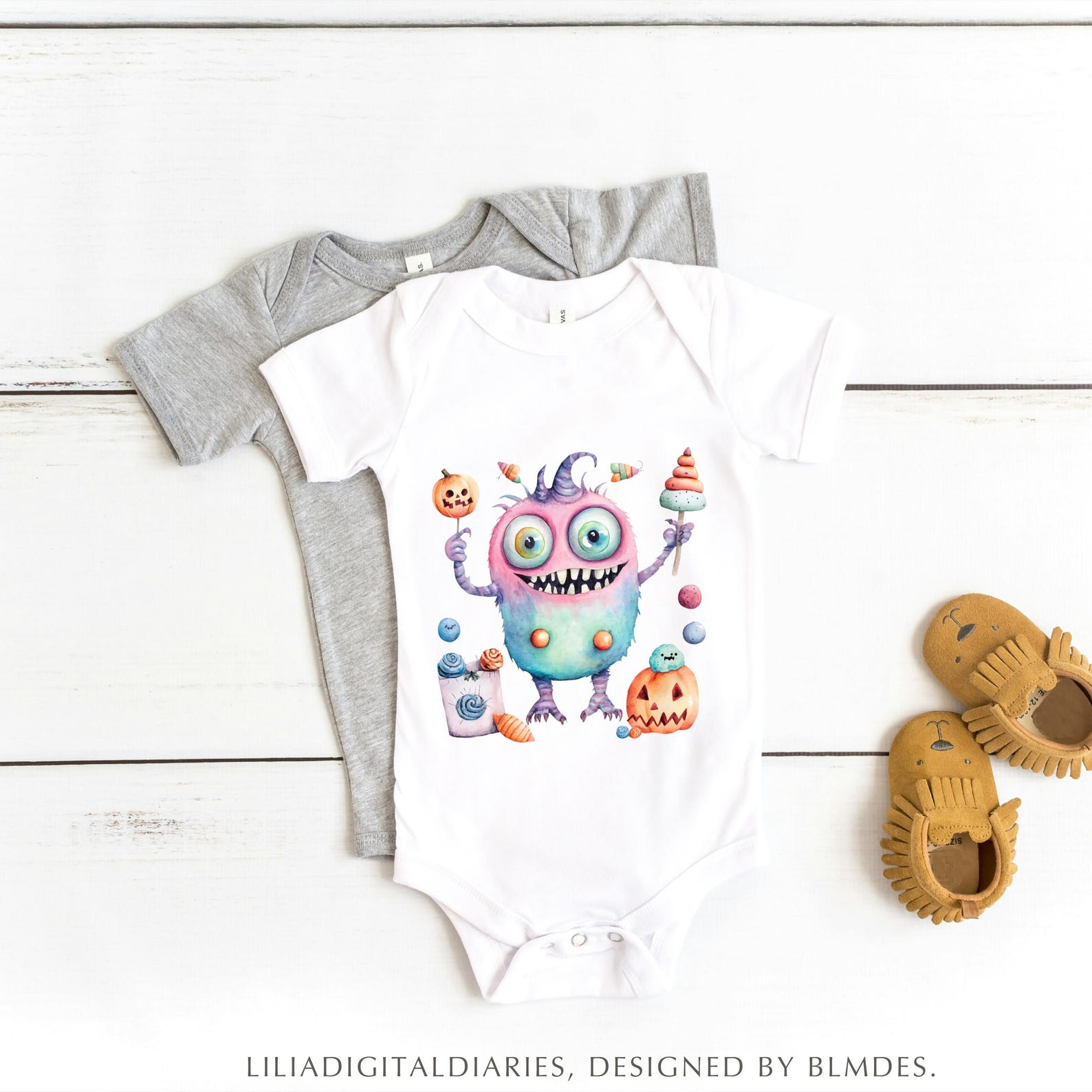 Little Monsters, Halloween Clip, Watercolor Art, Monster Clip, Instant ...