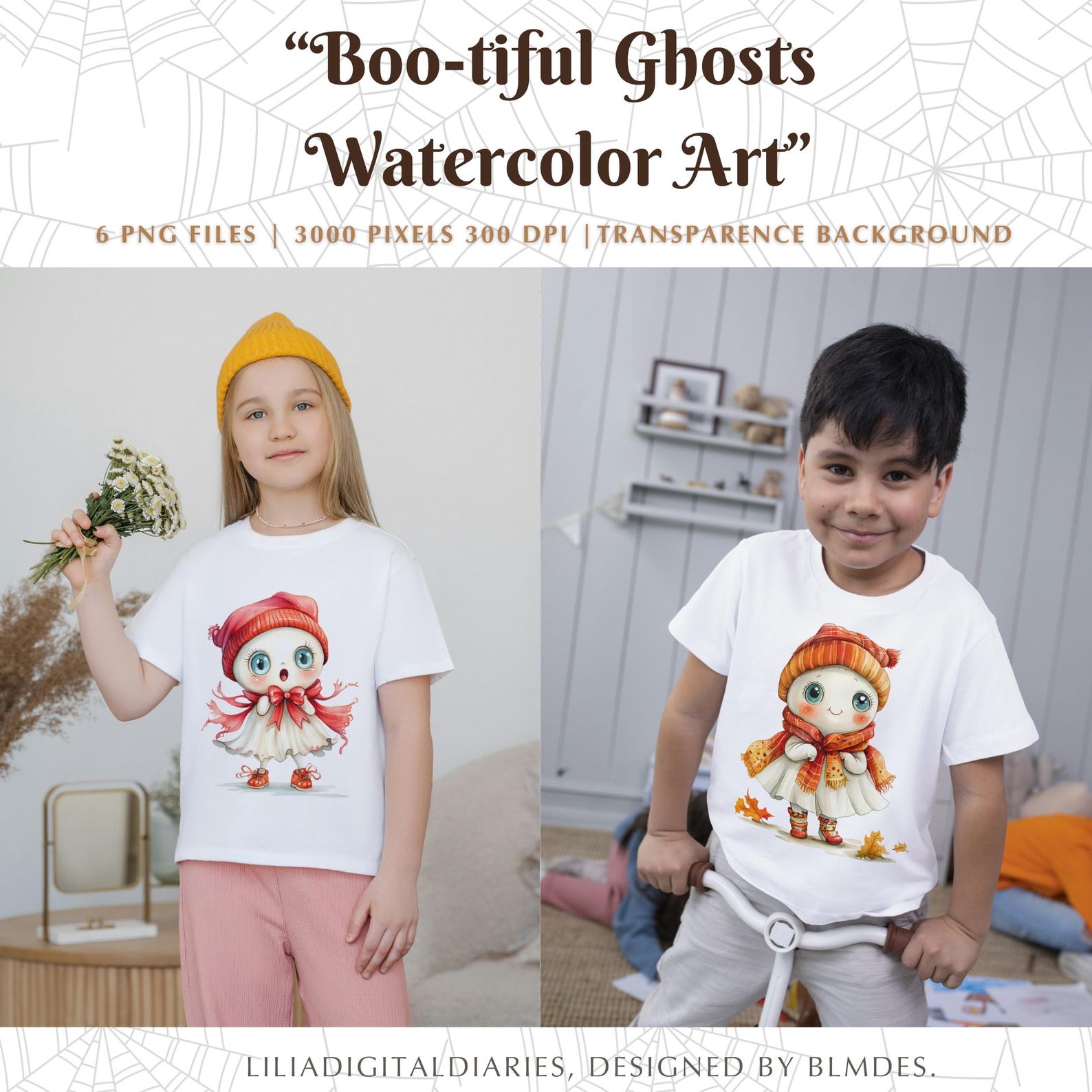Boo-tiful Ghost Watercolor Clipart | Spooky Cute Ghost Digital Art ...